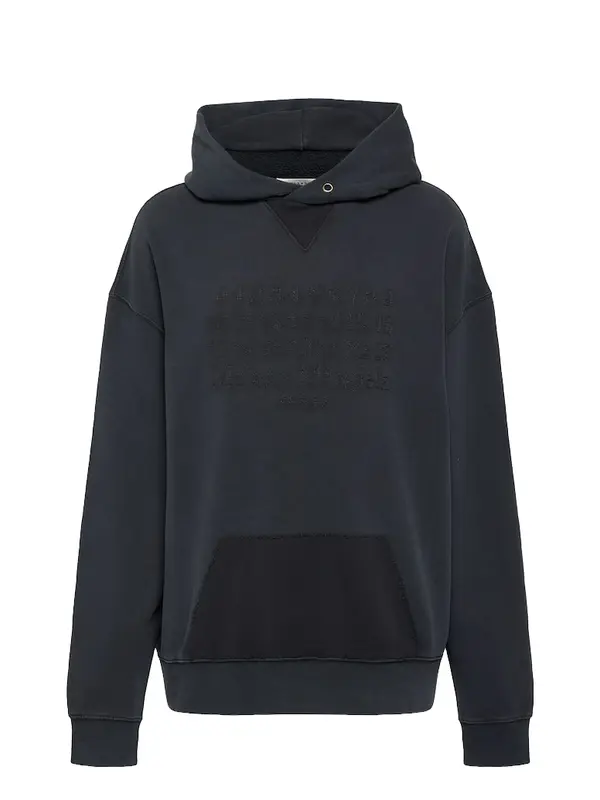 MAISON MARGIELA Logo Cotton Hoodie - Black