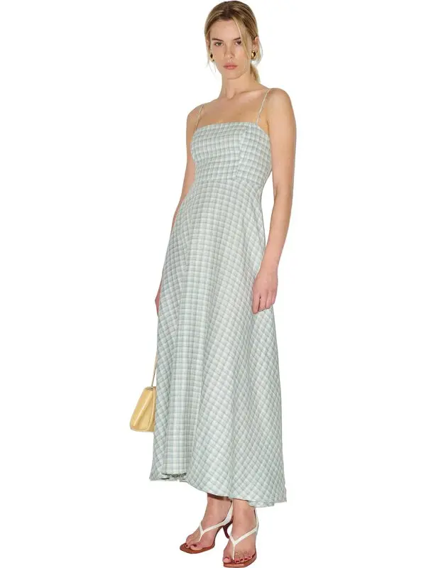 REFORMATION Monette Linen Dress - Blue