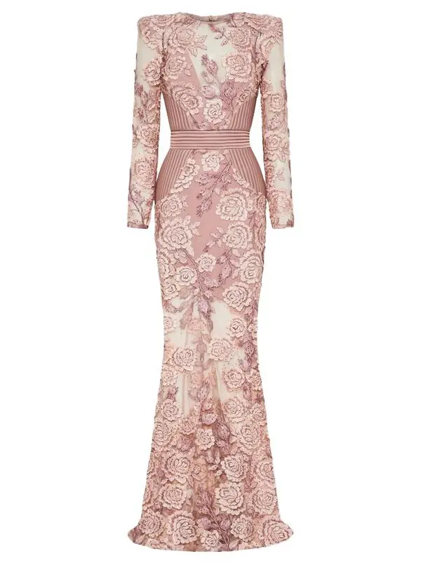 ZHIVAGO The Beginning Floral Lace Gown - Beige