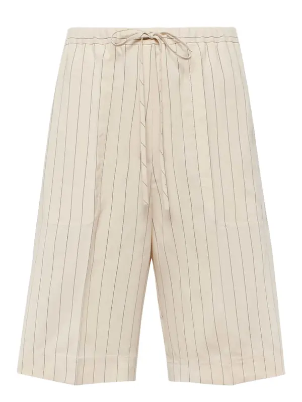 TOTEME Pinstripe Twill Shorts - White