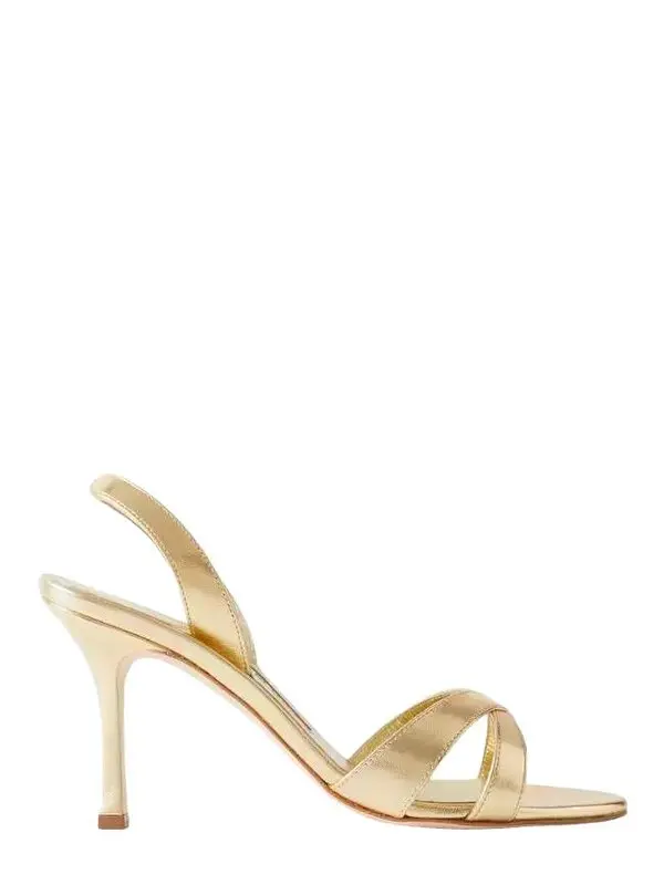 Manolo Blahnik Callasli 90 Slingback Sandals - Gold
