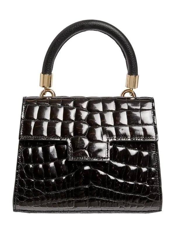 MARIA OLIVER Mini Crocodile Michelle Top-handle Bag - Black