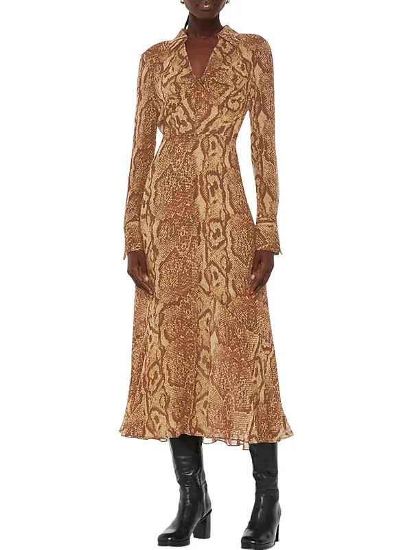 Whistles Serpent Print Midi Dress - Snake Print