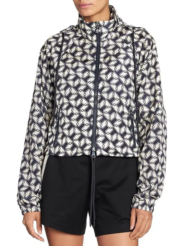 Moncler Marpessa Hooded Printed Jacket - Aqua