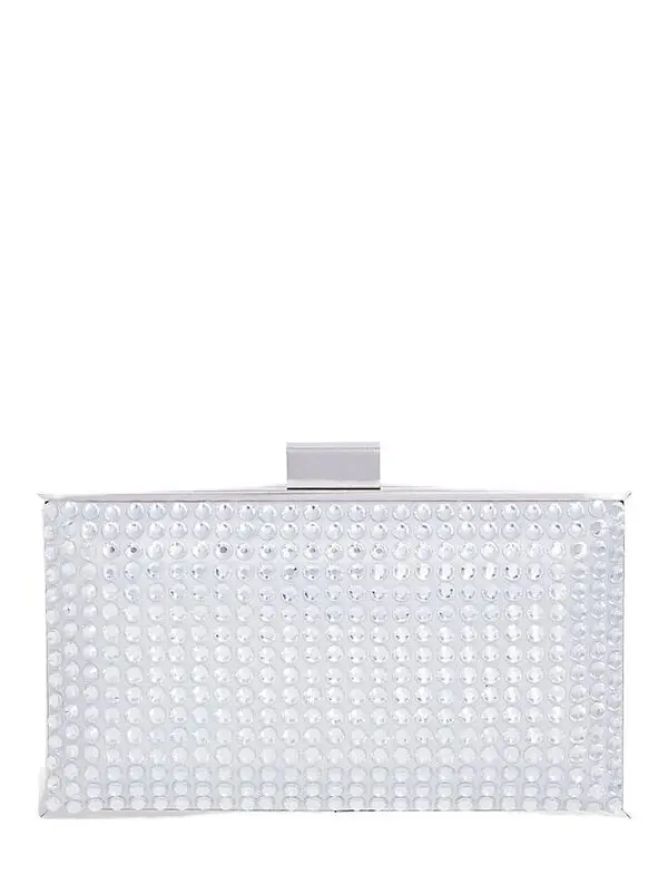 Aqua Crystal Minaudiere - Silver