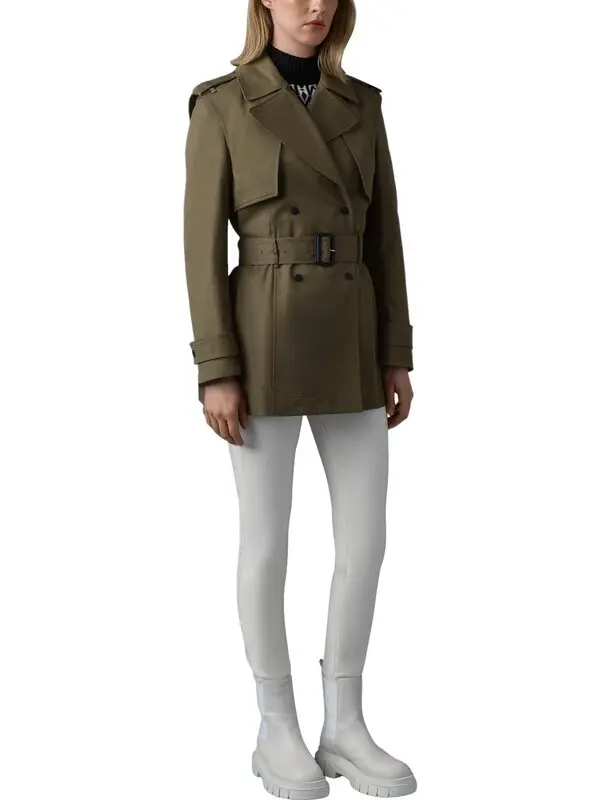 Mackage Adva Mid-length Belted Trench Coat - Light Military
