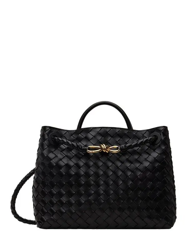 Bottega Veneta Medium Andiamo Bag - 1139 Black M Brass
