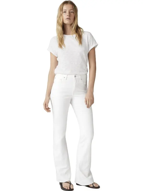 LEVI'S 726 High Rise Flare Jeans - Soft Clean White