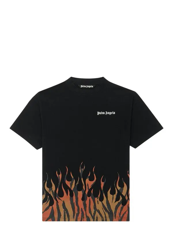 Palm Angels Tiger Flames Tee /orange - Black