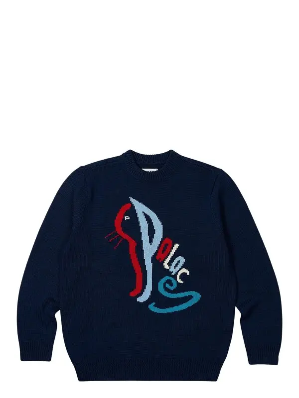 PALACE Cat Knit - Blue