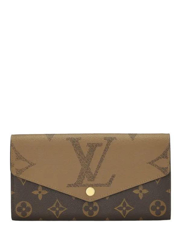 LOUIS VUITTON Monogram Reversed Giant Sarah Wallet - Brown