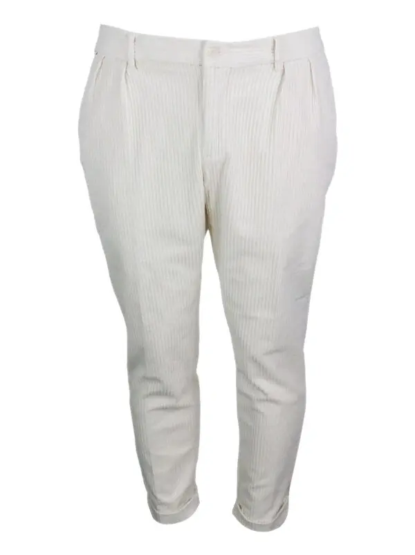 04651/ A TRIP IN A BAG Corduroy Trousers - White
