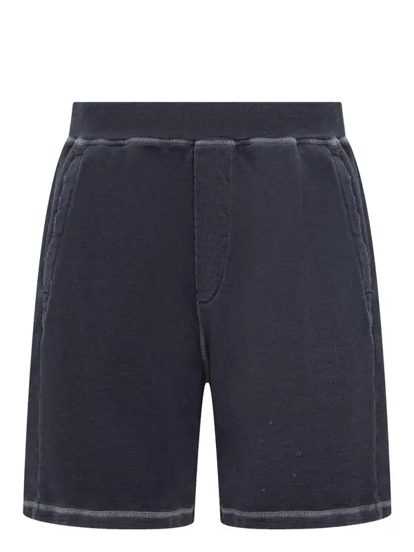 Dsquared2 Ruined Effect Cotton Shorts - Blue