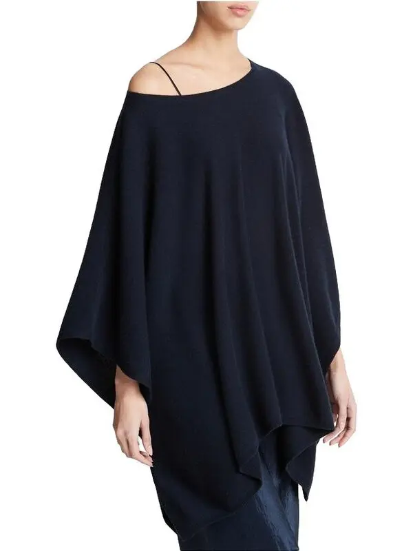 Vince Reverse-jersey Cashmere Boat-neck Poncho - Black