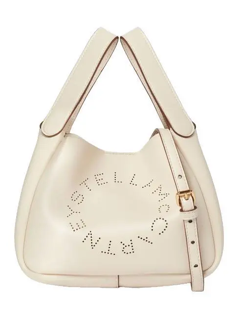 Stella McCartney Logo Double Top Handle Crossbody Bag - White