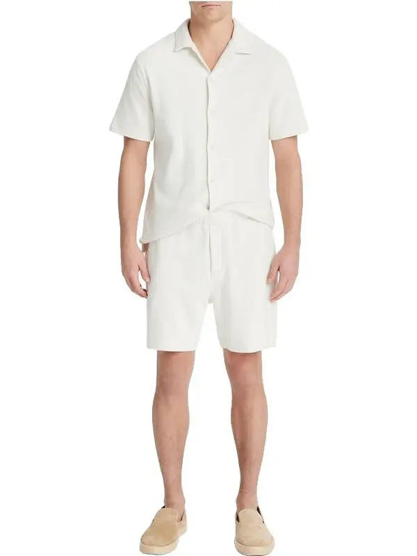 Vince Cotton Bouclé Pull-on Short - Neutral / White
