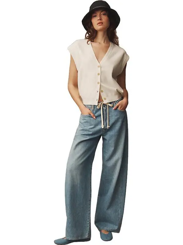 Citizens Of Humanity Brynn Drawstring High-rise Wide-leg Jeans - Blue Lace