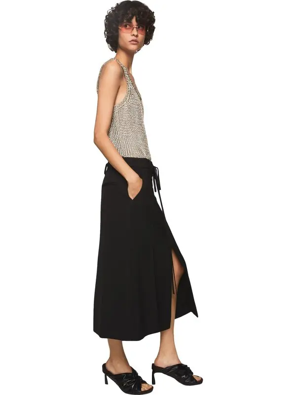 Stella McCartney Whipstitch-closure Wool Skirt - Midnight Black