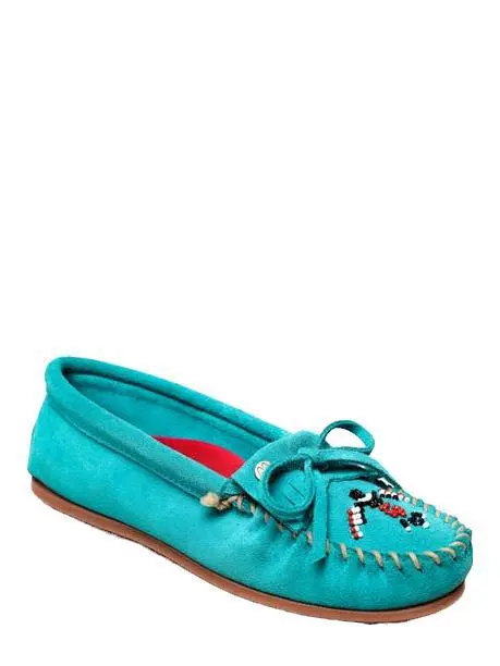 Minnetonka X Lucie Skjefte Thunderbird 'animikii' Slipper - Turquoise