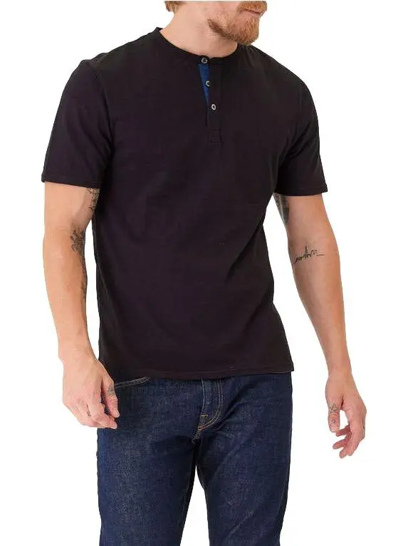 THREADS 4 THOUGHT Chester Classic Short Sleeve Henley - Black
