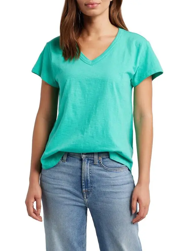 APNY V-neck High-low T-shirt - Garden Green