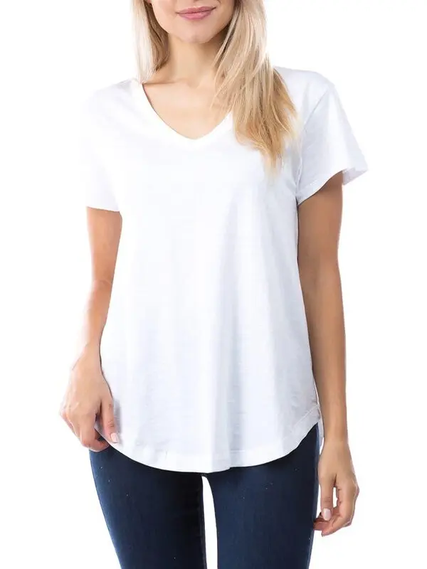 APNY V-neck High-low T-shirt - White