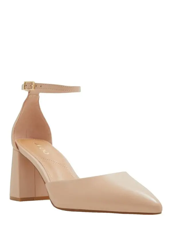 Aldo Jan Ankle Strap Pointed Toe Pumps - Beige