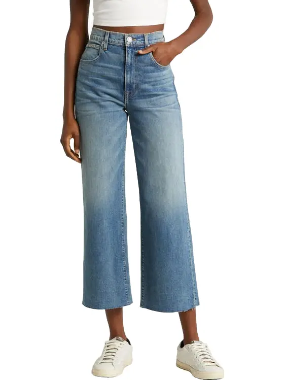 SLVRLAKE Grace High-rise Wide-leg Crop Jeans - Blue Bird