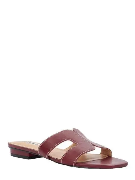 Dune London Loupe Slide Sandal By - Burgundy