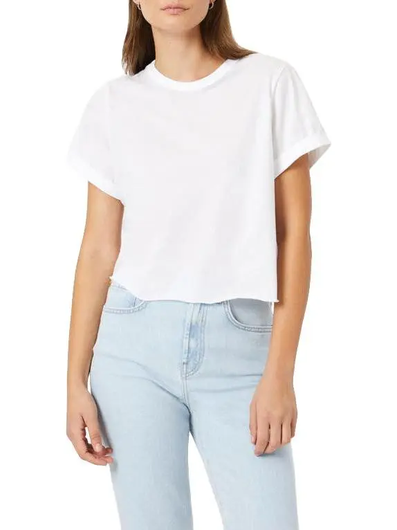 MAVI Raw Hem Crop T-shirt - White