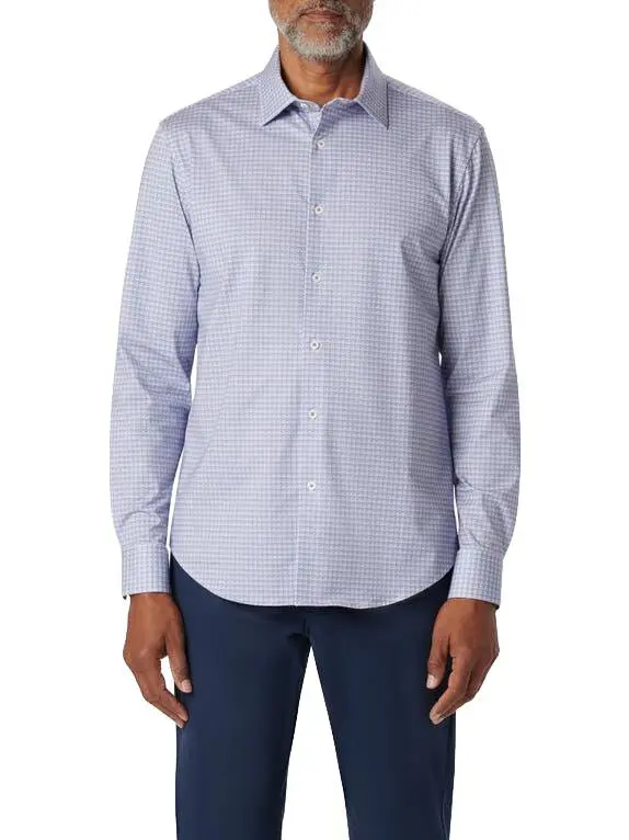Bugatchi James Ooohcotton® Diamond Check Button-up Shirt - Lavender