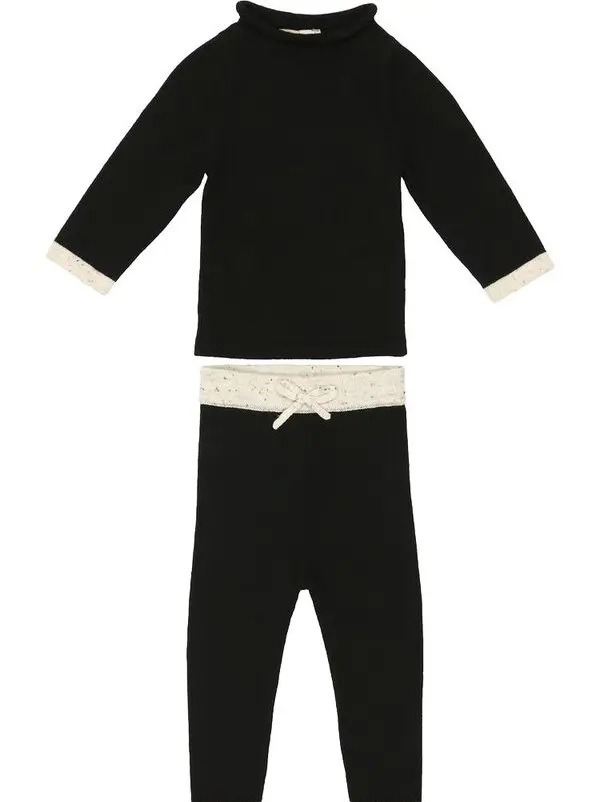 MANIÈRE Knit Top And Pants Set - Black/white