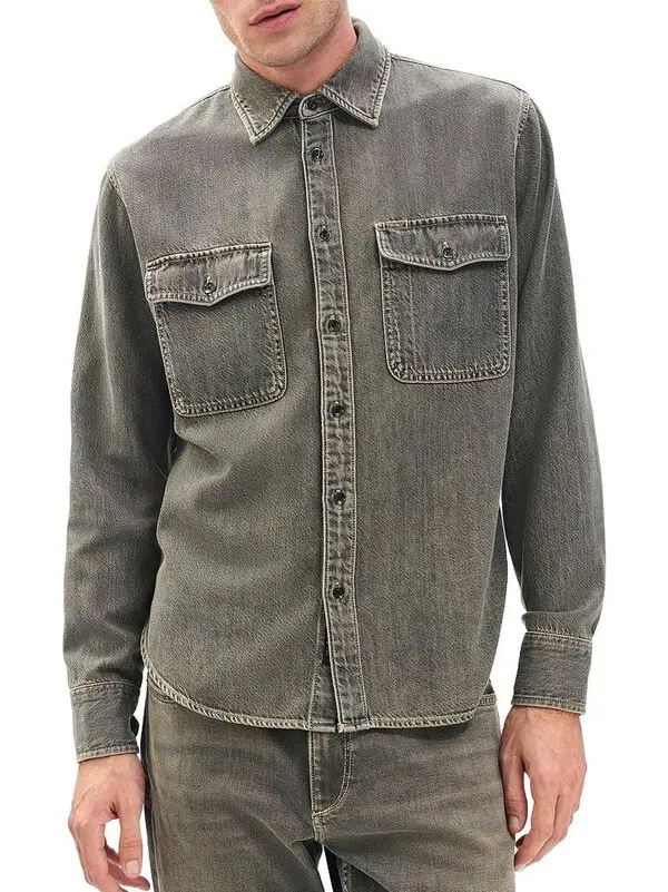 Rag & Bone Jack Engineered Denim Button-up Shirt - Gryol