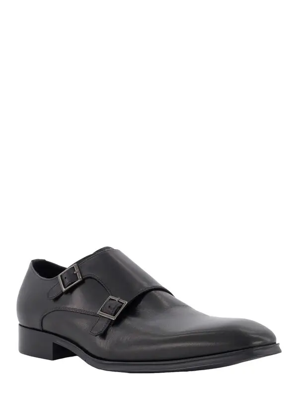 Dune London Situation Double Monk Strap Shoe - Black