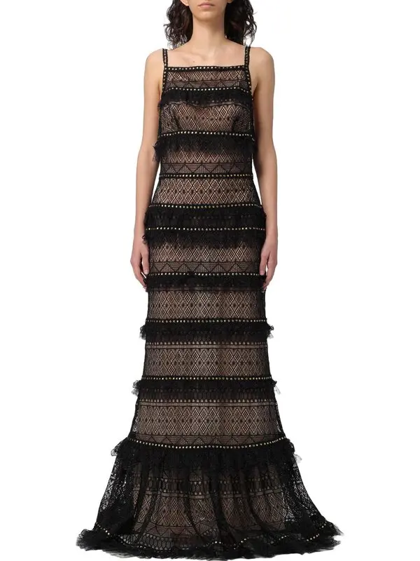 Elie Saab Lace Maxi Dress - Black