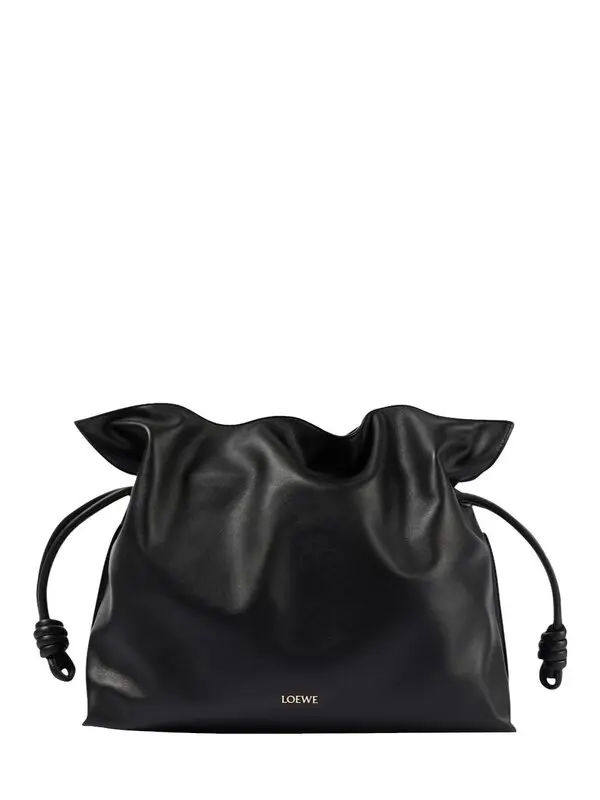 Loewe Flamenco Large Leather Clutch - Black