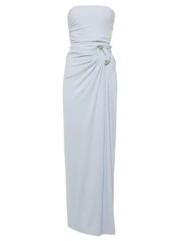 Simkhai Draped Jersey Bustier Gown - Blue