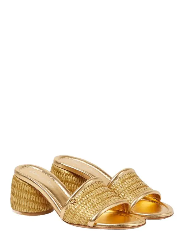 GIANVITO ROSSI Marbella Leather-trimmed Sandals - Brown