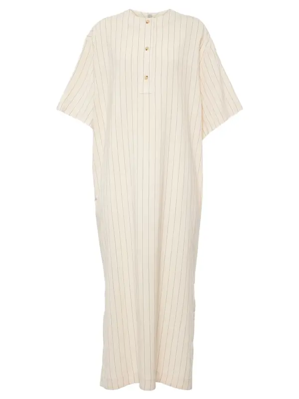 TOTÊME Pinstriped Midi Shirt Dress - White