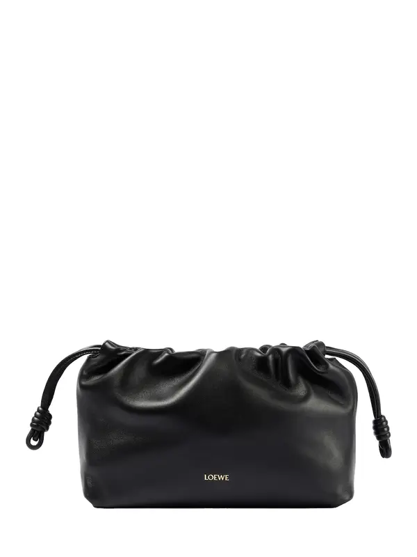 Loewe Flamenco Small Leather Clutch - Black