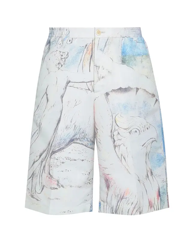 Alexander McQueen William Blake Dante Printed Shorts - Beige