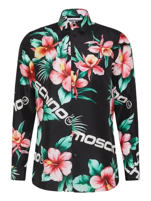 Moschino Couture Silk Printed Shirt - Black