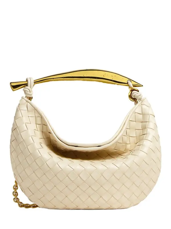 Bottega Veneta Small Sardine Intrecciato Leather Bag - White