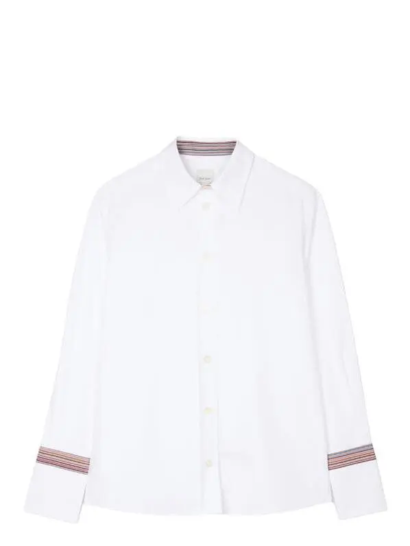 Paul Smith Signature Stripe Cuff Cotton Shirt - White
