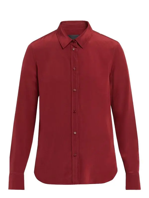 NILI LOTAN Gaia Silk Shirt - Crimson