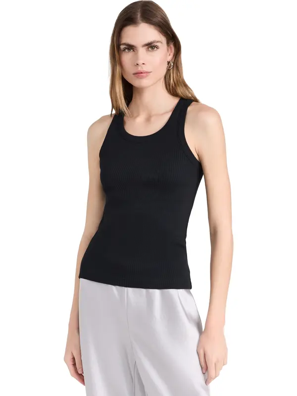 Vince Scoop Neck Tank - Black