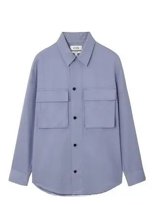 Cos Shirt Size Tencel Lyocell, Cotton - Blue
