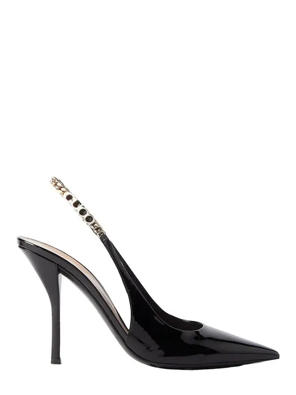 Gucci Signoria Embellished Slingback Pumps - Black