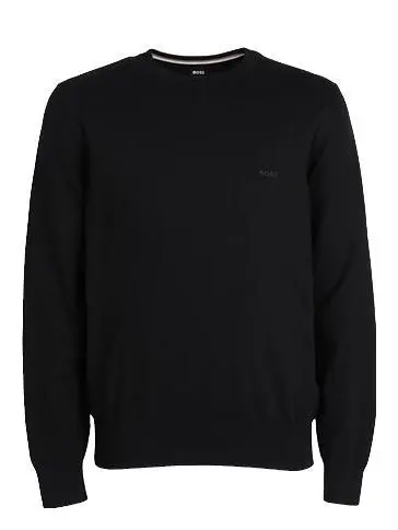 BOSS Cotton Crewneck Sweater - Black