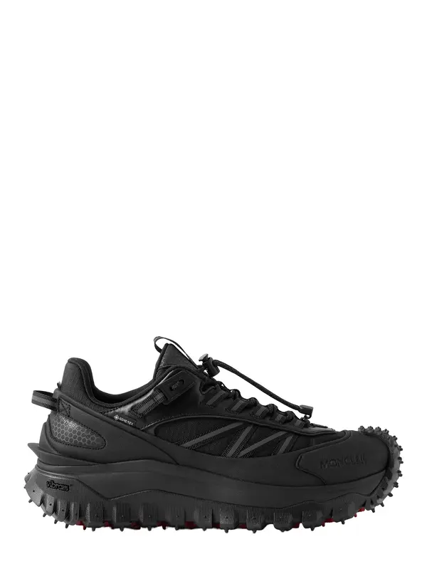 Moncler Trailgrip Gtx Leather-trimmed Sneakers - Black